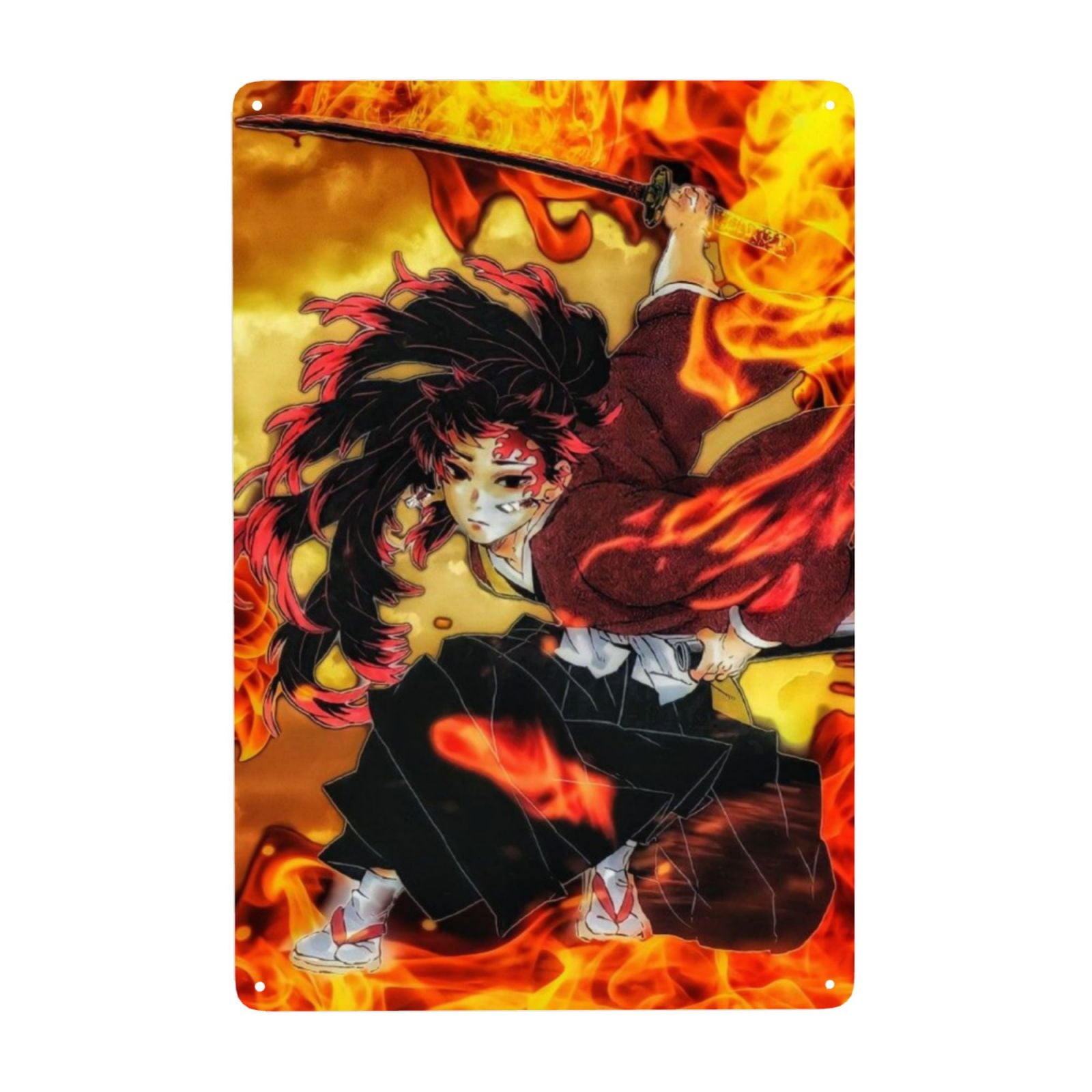 Vintage Metal Tin Sign Demon Slayer Tsugikuni Yoriichi Poster Wall ...