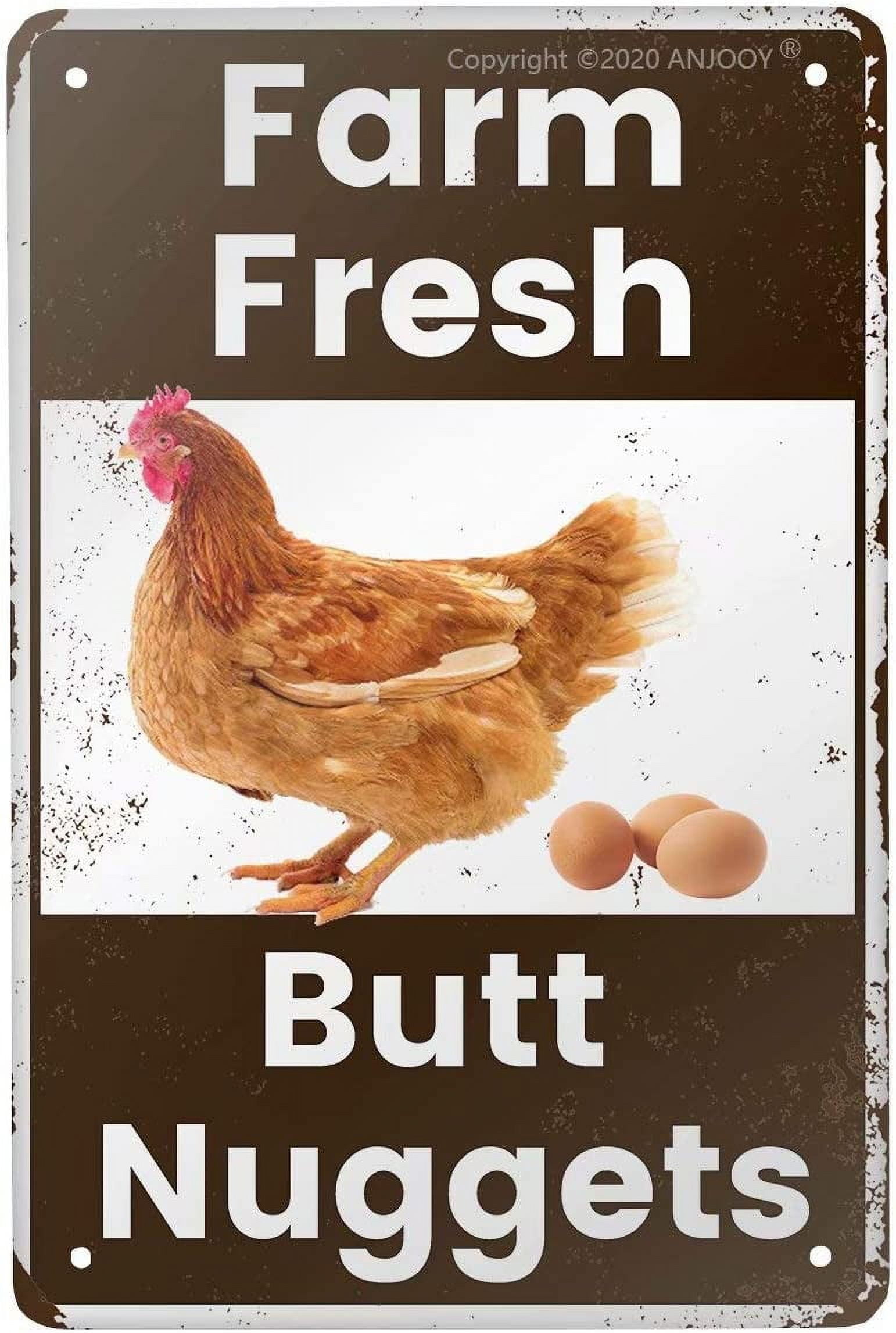 Vintage Metal Tin Sign - Farm Fresh Butt Nuggets -Chicken Egg Sale ...