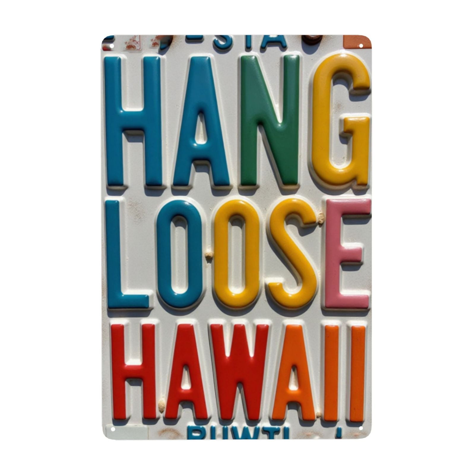 Vintage Metal Tin Sign Hang Loose Hawaii Wall Decor Beach Decor Metal ...