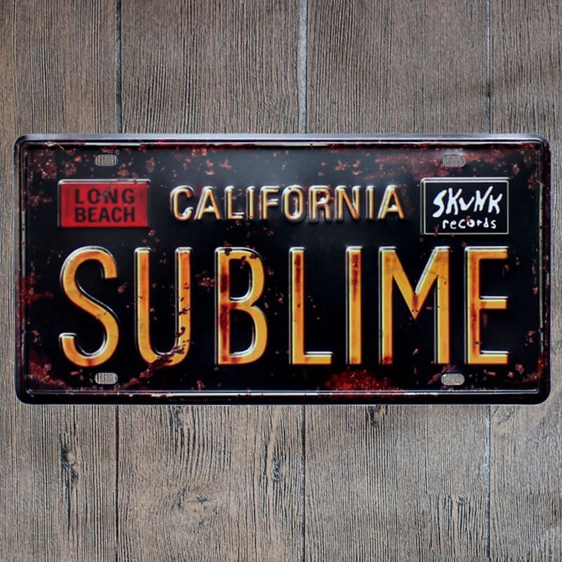 Vintage Metal Tin Sign Long Beach California Sublime Poster Grunge ...