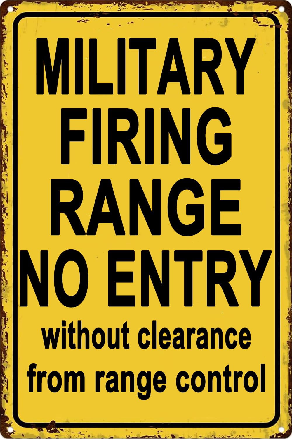 Vintage Metal Tin Sign Military Firing Range Sign for Outdoors Store ...
