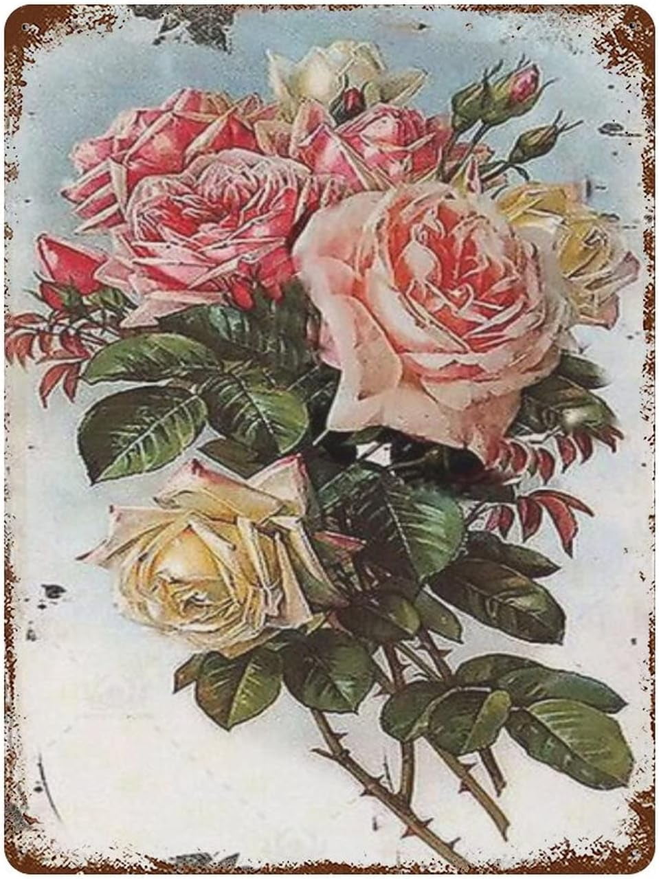 Vintage Metal Tin Sign Poster Wall Decor, Shabby Chic Wall Decor Baby Girl Boys Nursery Room ...