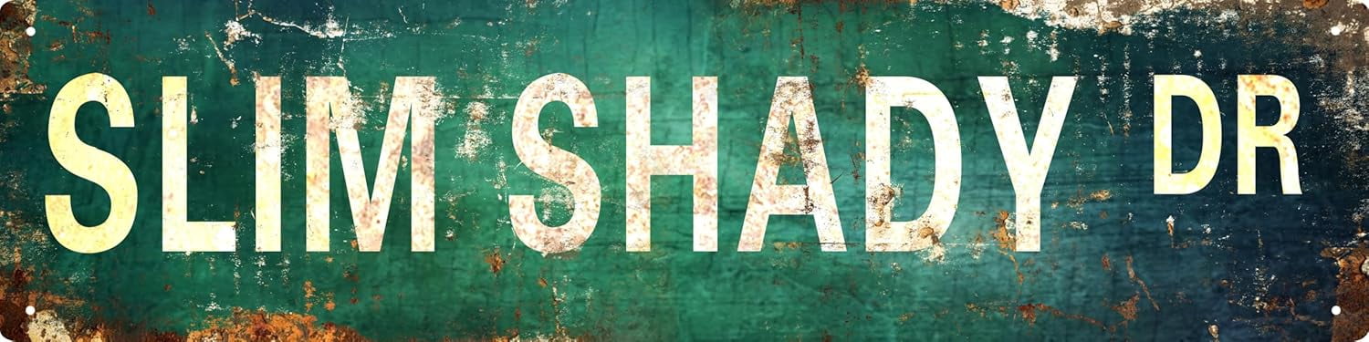 Vintage Metal Tin Sign Retro Slim Shady Dr Signs Stylish Wall Art ...