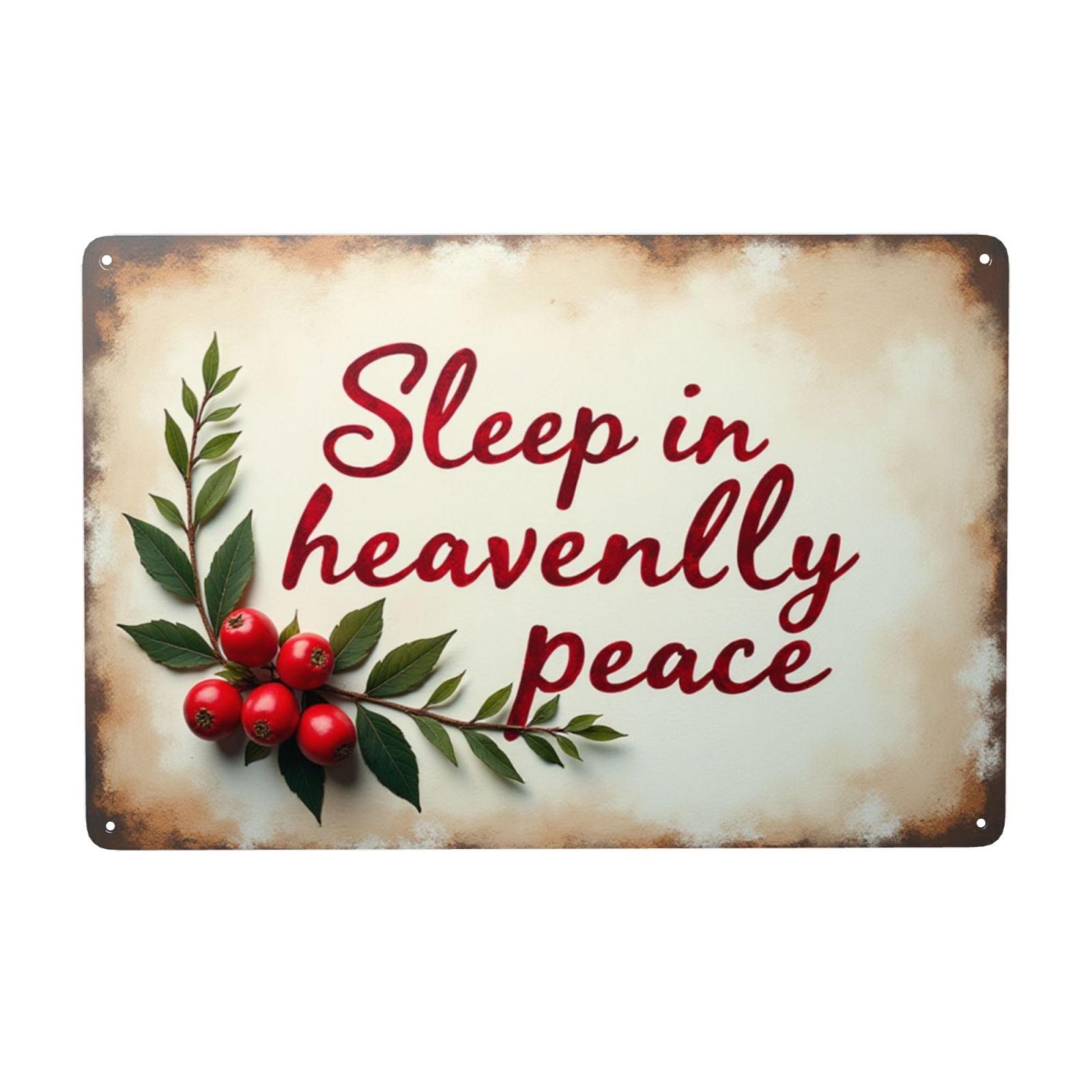 Vintage Metal Tin Sign Sleep In Heavenly Peace Wall Decor Rustic ...