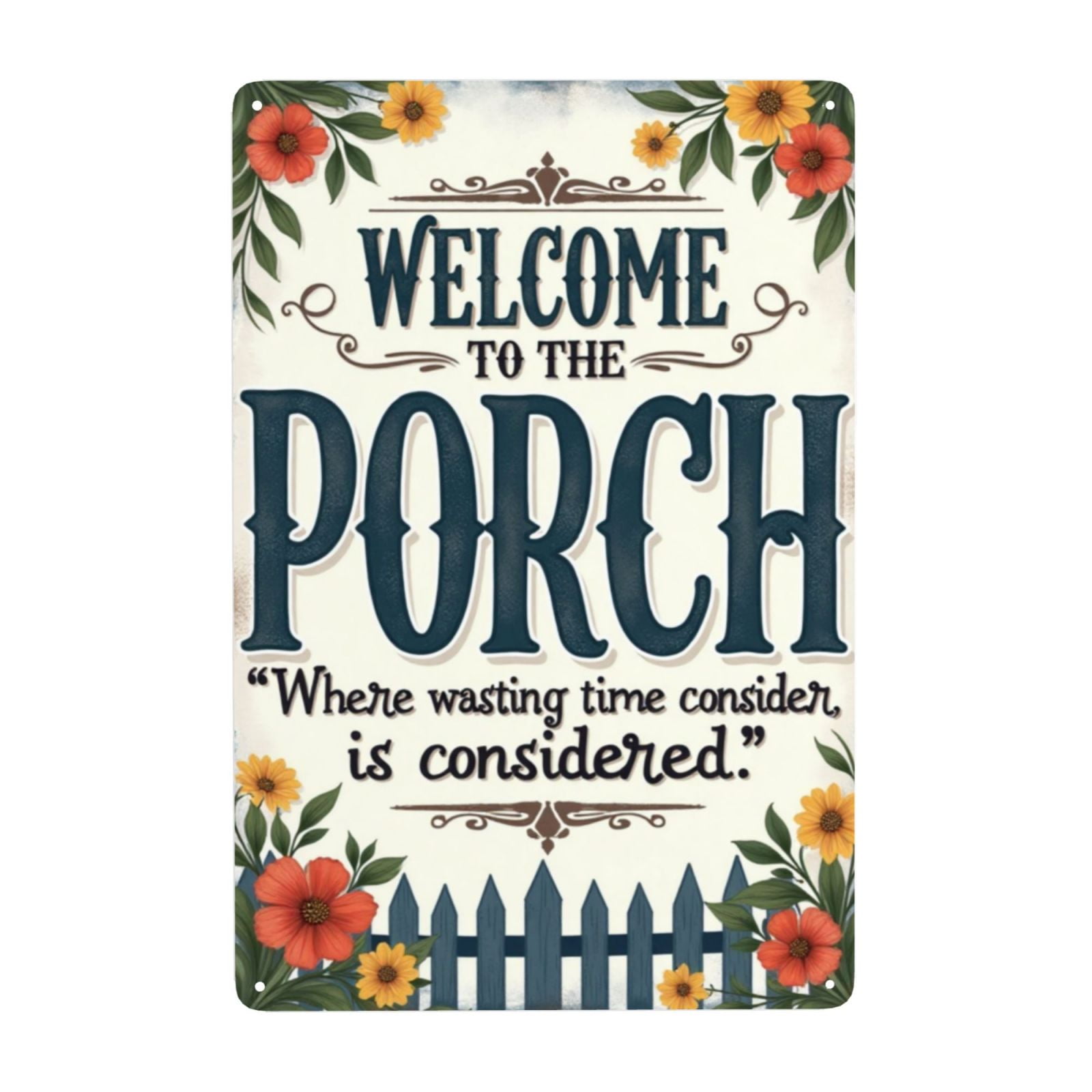 Vintage Metal Tin Sign Welcome To The Porch Decor Farmhouse Porch Sign ...