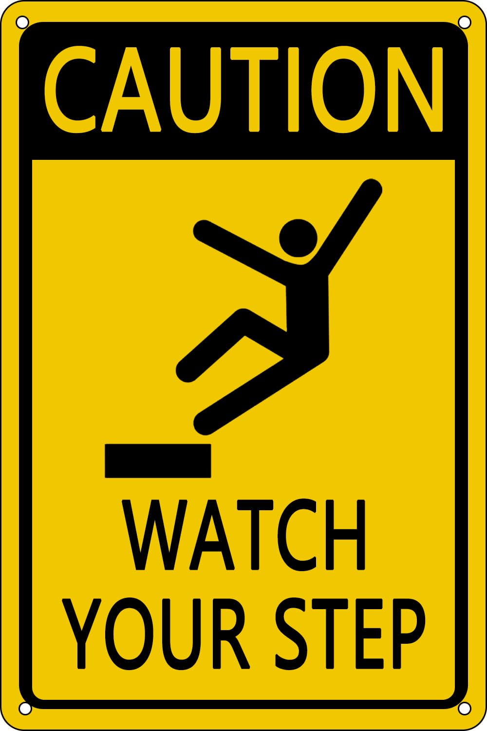 Vintage Metal Tin Signs Caution Watch Your Step Sign Safety Sign for ...