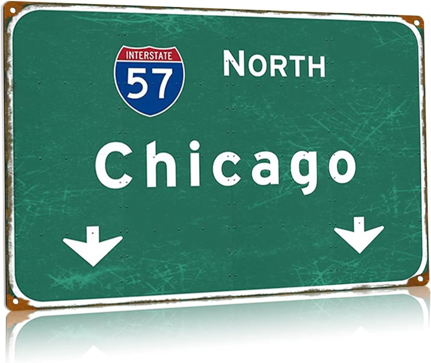 Vintage Metal Tin Signs Chicago City Street Sign North Interstate 55 ...