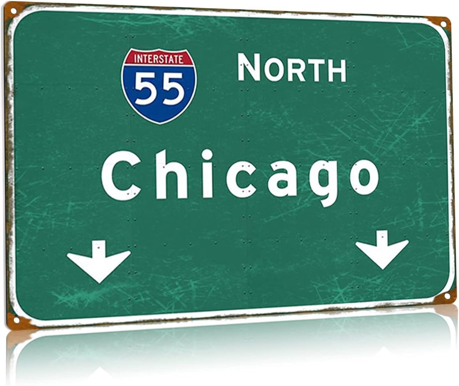 Vintage Metal Tin Signs Chicago City Street Sign North Interstate 55 ...