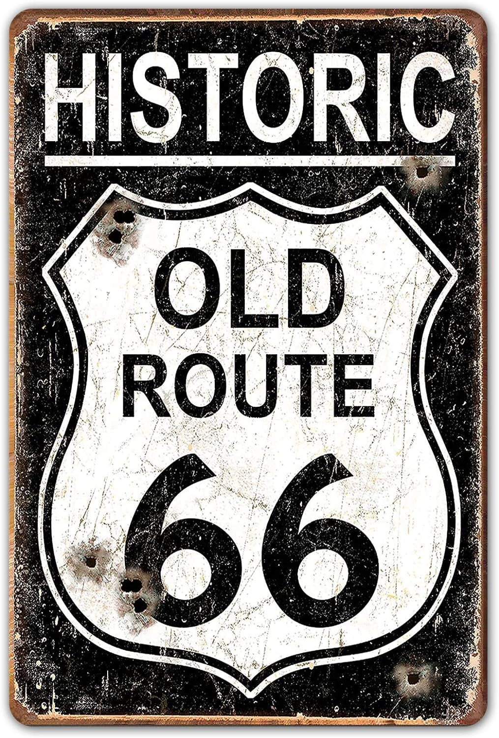 Vintage Metal Tin Signs Garage 16x12 Sign - Historic Old Route 66 Car ...