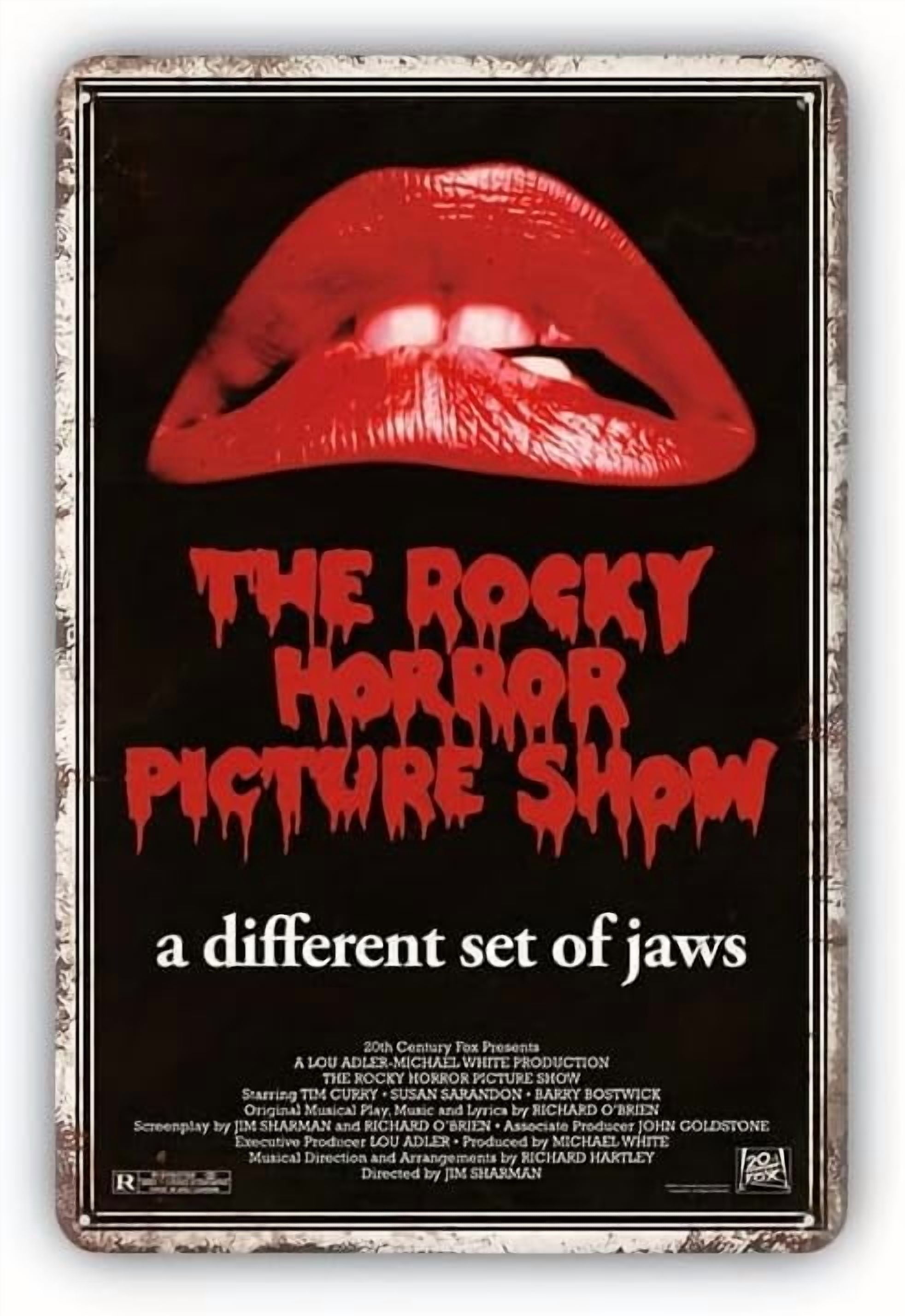 Vintage Metal Tin Wall Plaque Horror Poster Sign Red Lip Design ...