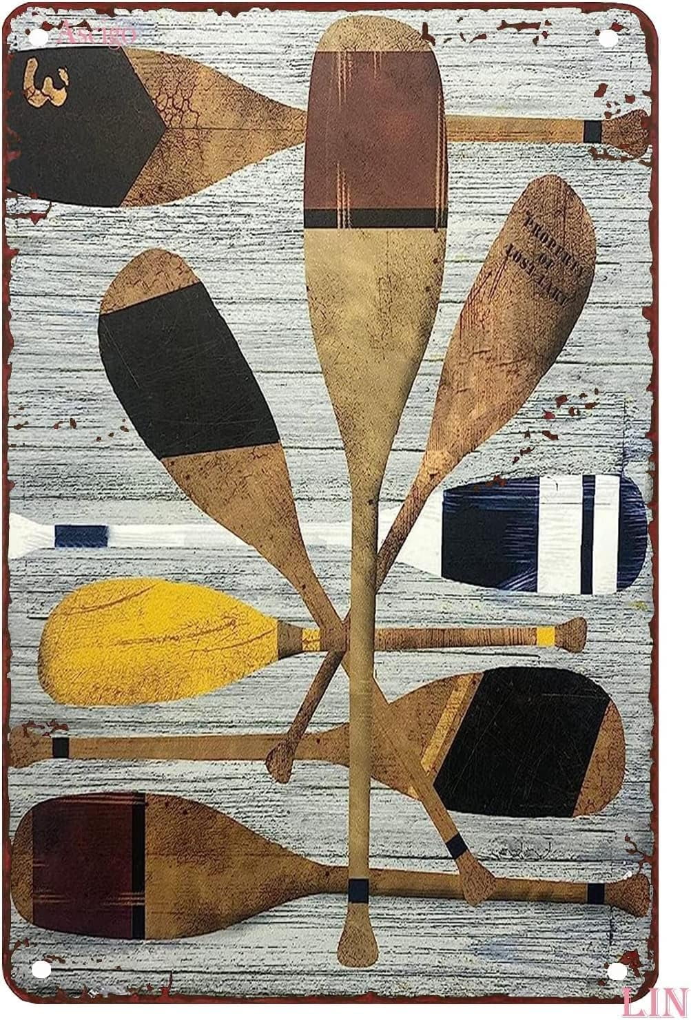 Vintage Metal Wall Decor Lakehouse Sign Canoe Oar Sign Rustic Lakehouse ...