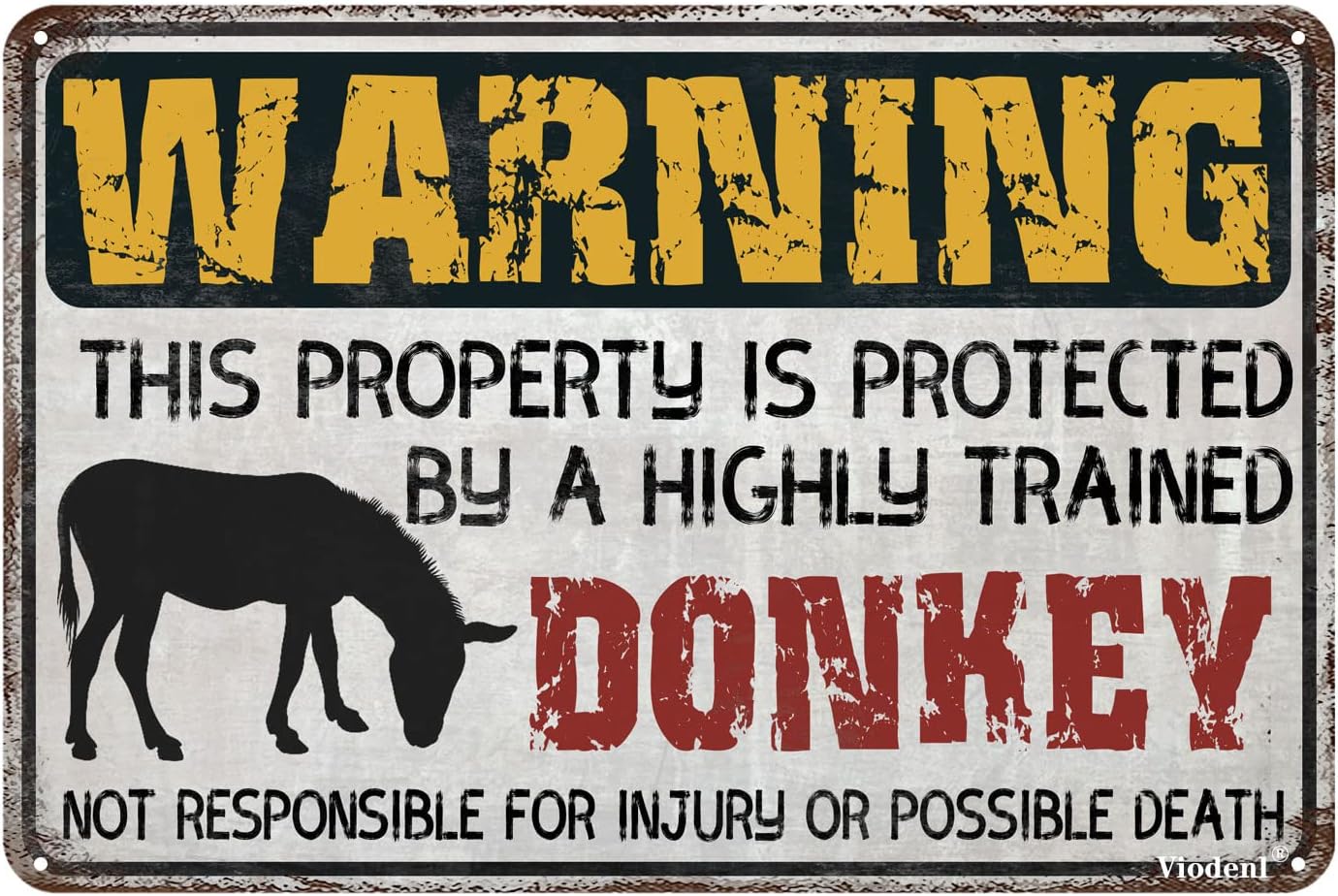 Vintage Metal Warning Sign This Property is Protected by a Highly ...