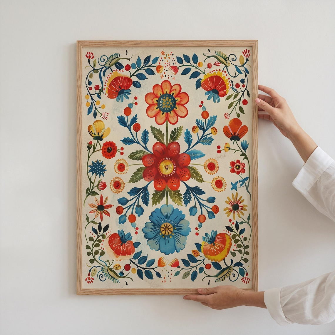 Vintage Mexican Folk Art Print Boho Latin Poster Modern Cottagecore ...