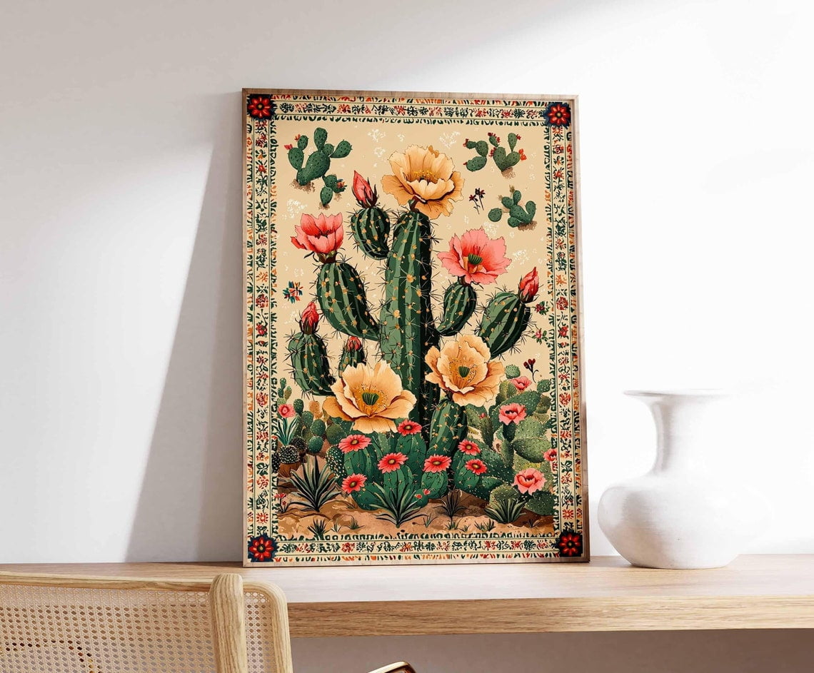Vintage Mexican Poster, Cactus Print, Mexican Prints, Mexican Decor ...