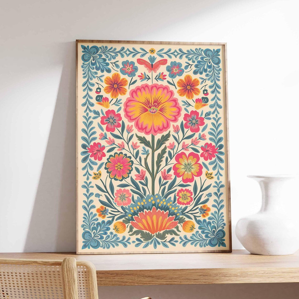 Vintage Mexican Poster, Floral Print, Mexican Mexican Decor ...