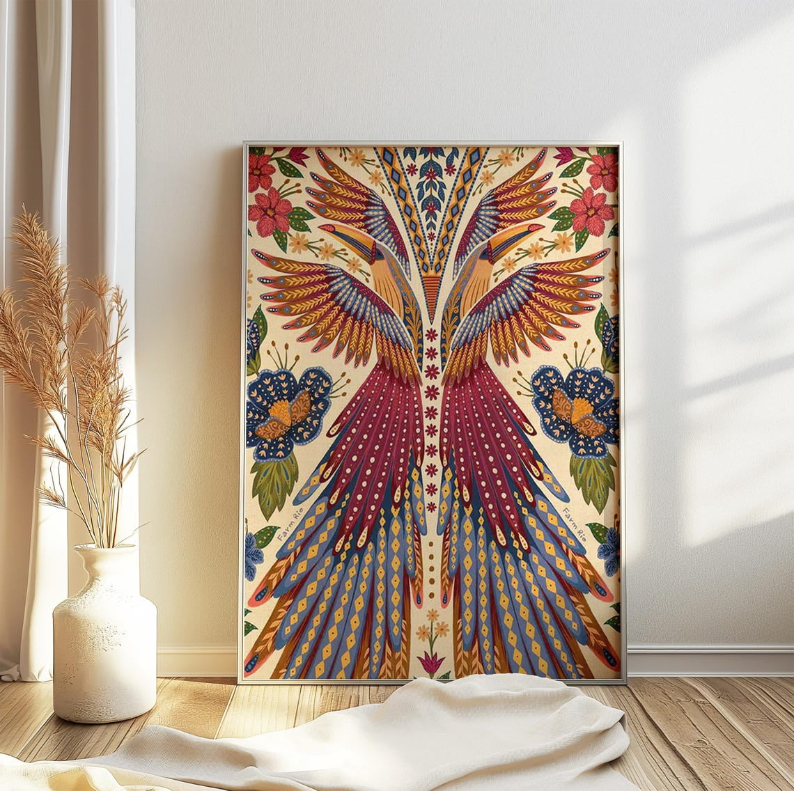 Vintage Mexican Wings Poster, Floral Mexican Art Print, Traditional ...