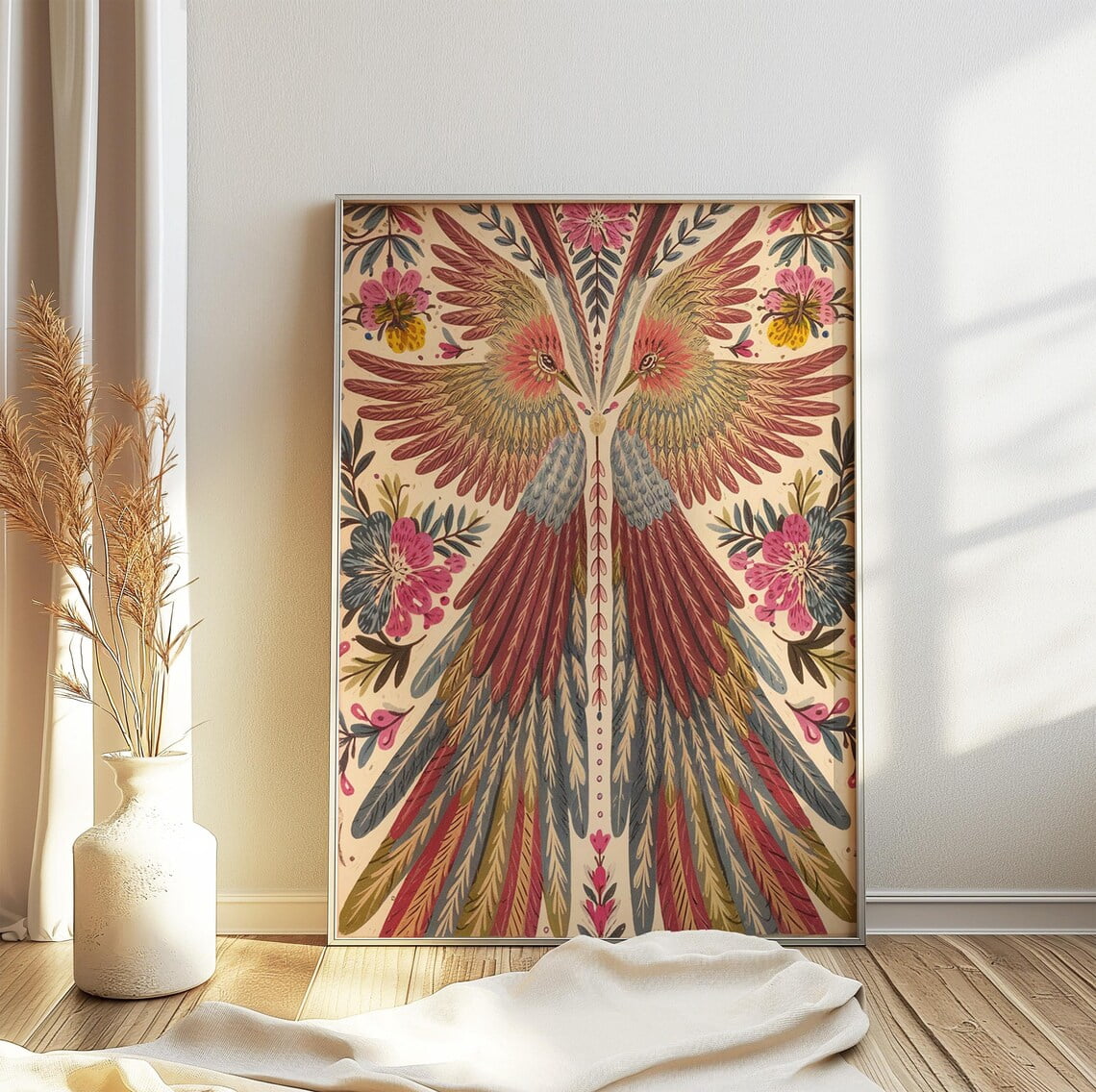 Vintage Mexican Wings Poster, Floral Mexican Art Print, Traditional ...