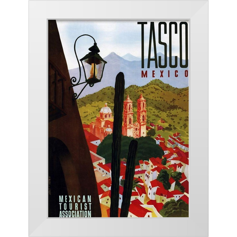 Vintage Mexico Travel Poster 18x24 White Modern Wood Framed Museum Art ...