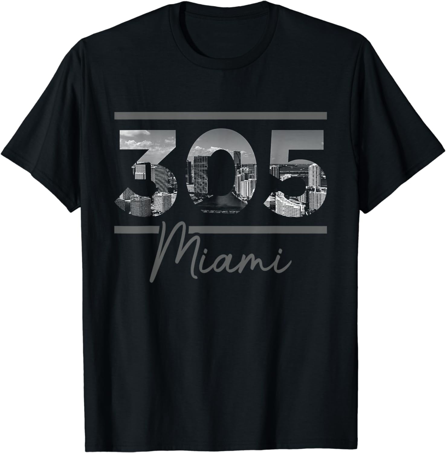 Vintage Miami 305 Area Code Skyline Florida T-Shirt - Walmart.com