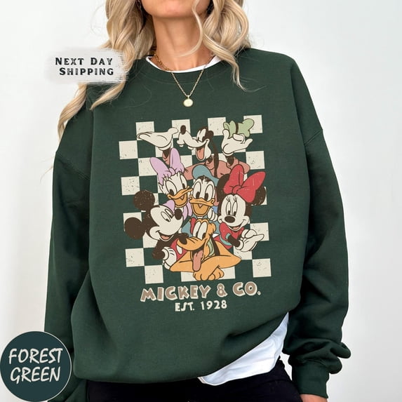 Vintage Mickey & Co 1928 Crewneck, Mickey And Friends Sweatshirt, Retro ...
