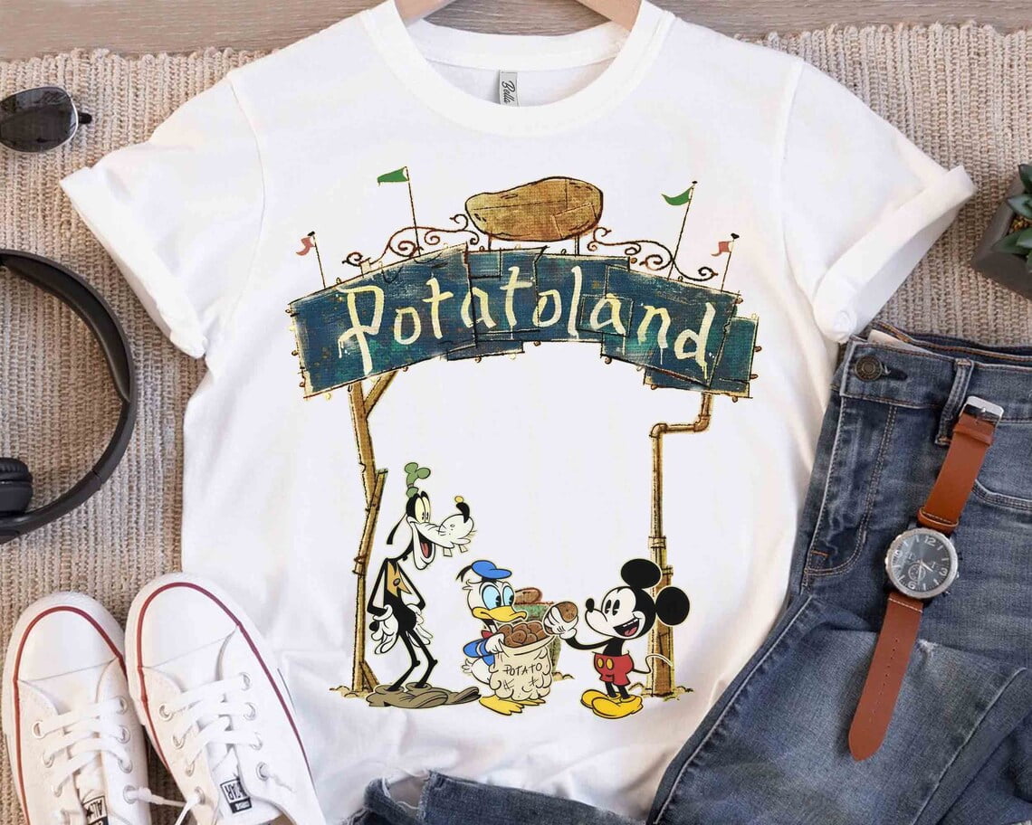 Vintage Mickey Goofy Donald Welcome To Potatoland T-shirt, Disney ...