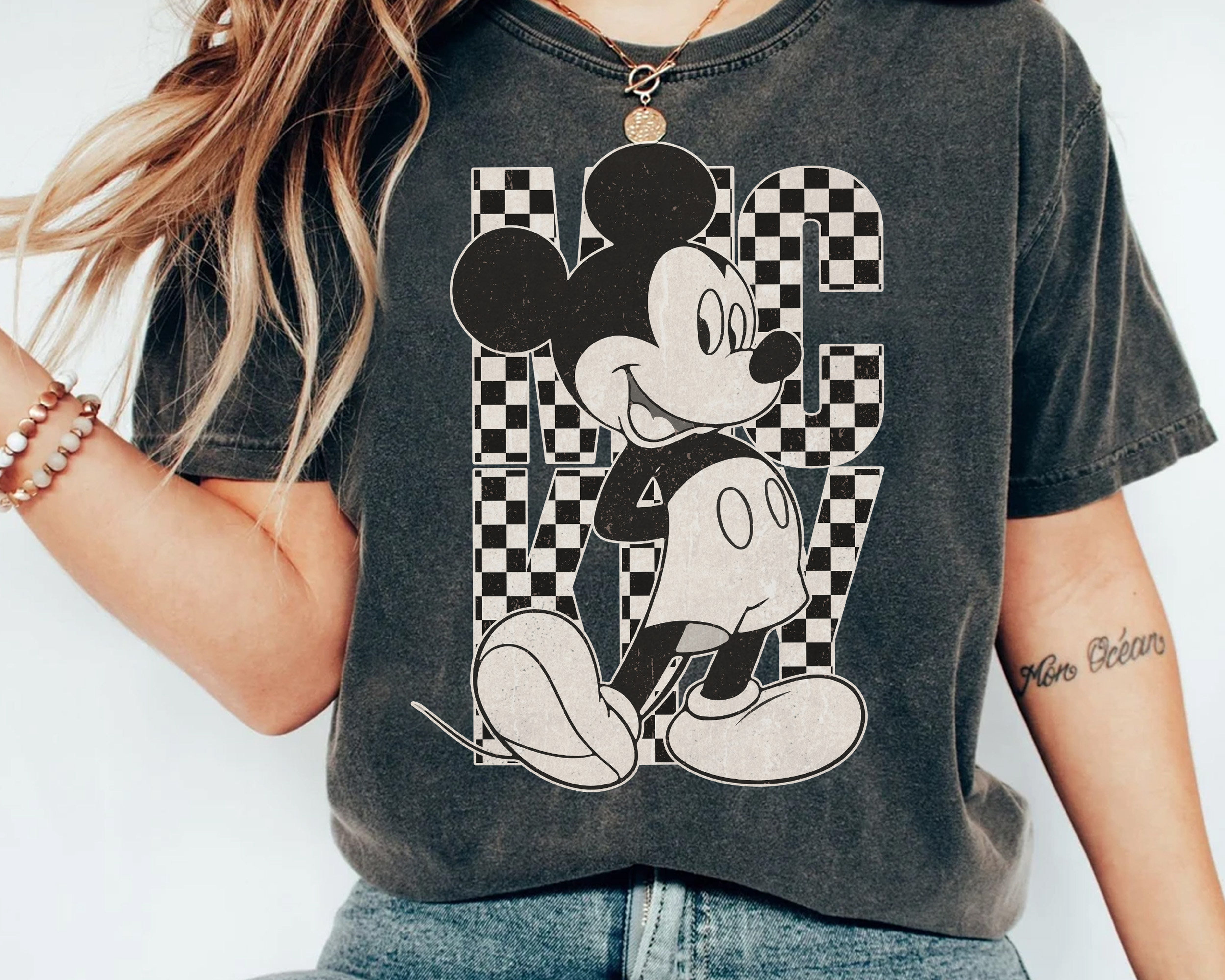 Vintage Mickey Mouse Checkered T-shirt, Disney Mickey And Friends All ...
