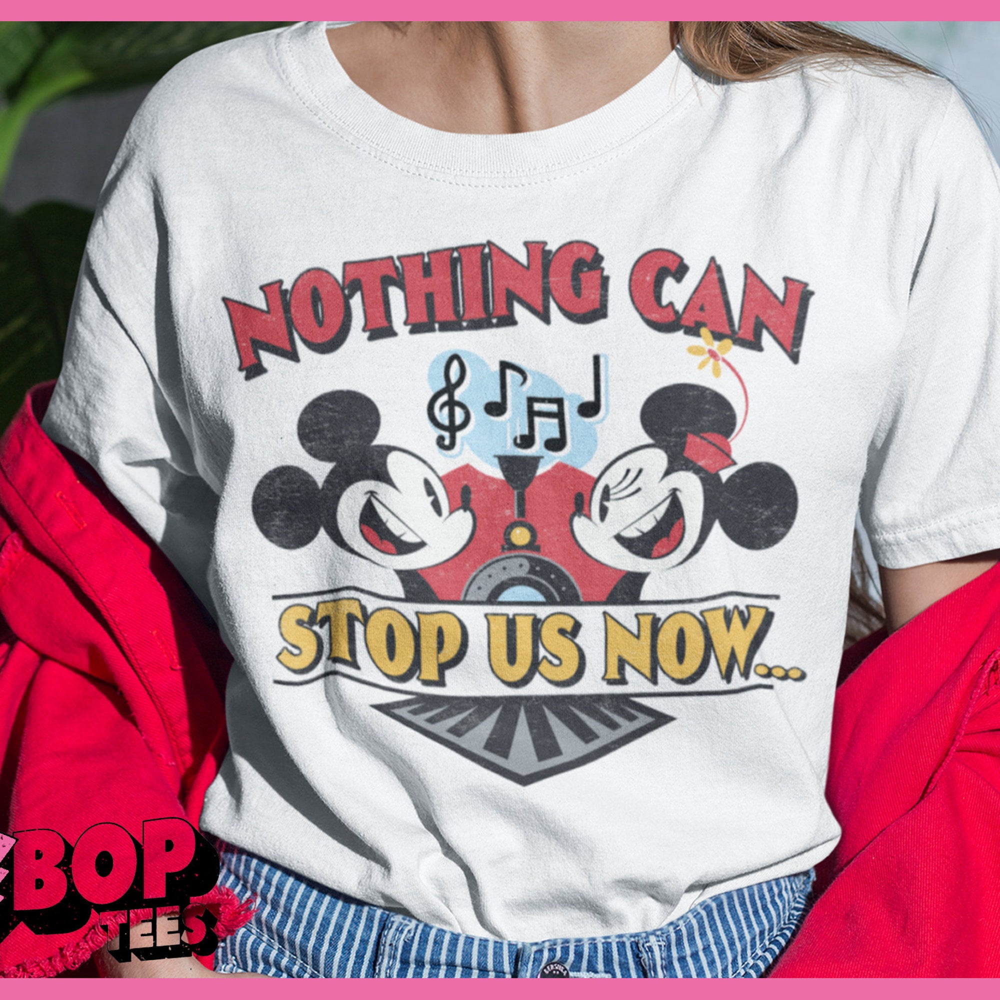 Vintage Mickey Mouse Graphic T-Shirt - "Nothing Can Stop Us Now ...