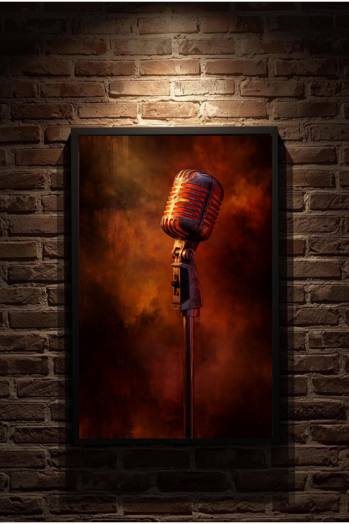Vintage Microphone Wall Art Music Print Retro Rock And Roll Print For ...