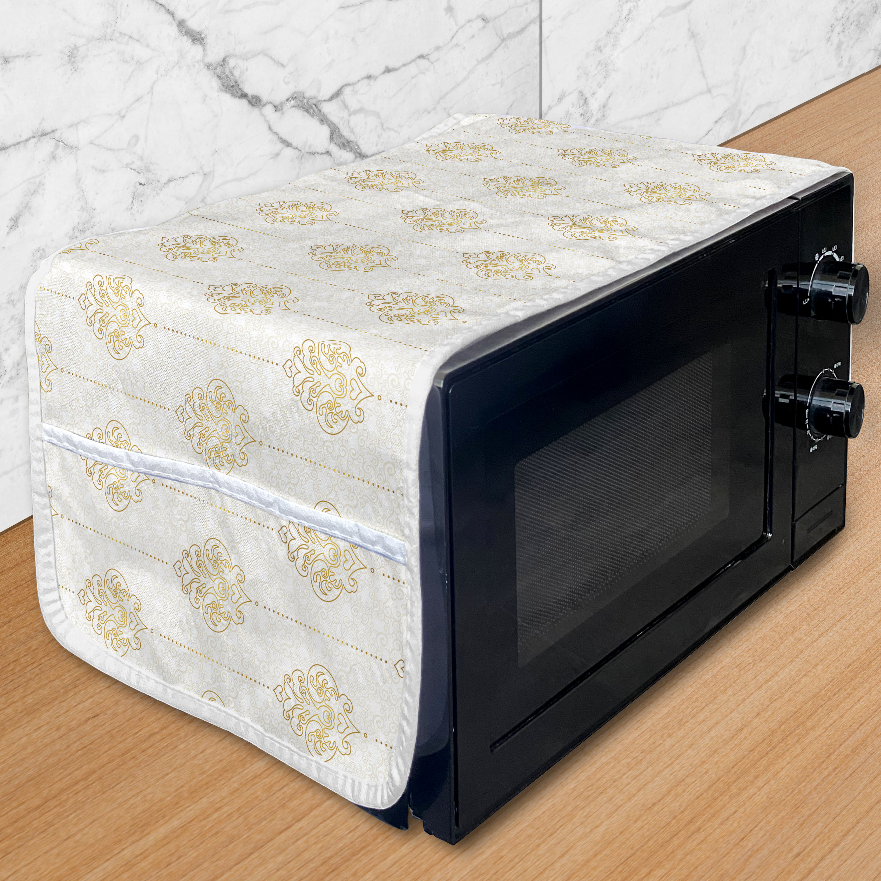 Vintage Microwave Oven Cover, Ornamental Tracery Inspired Swirl Curl ...