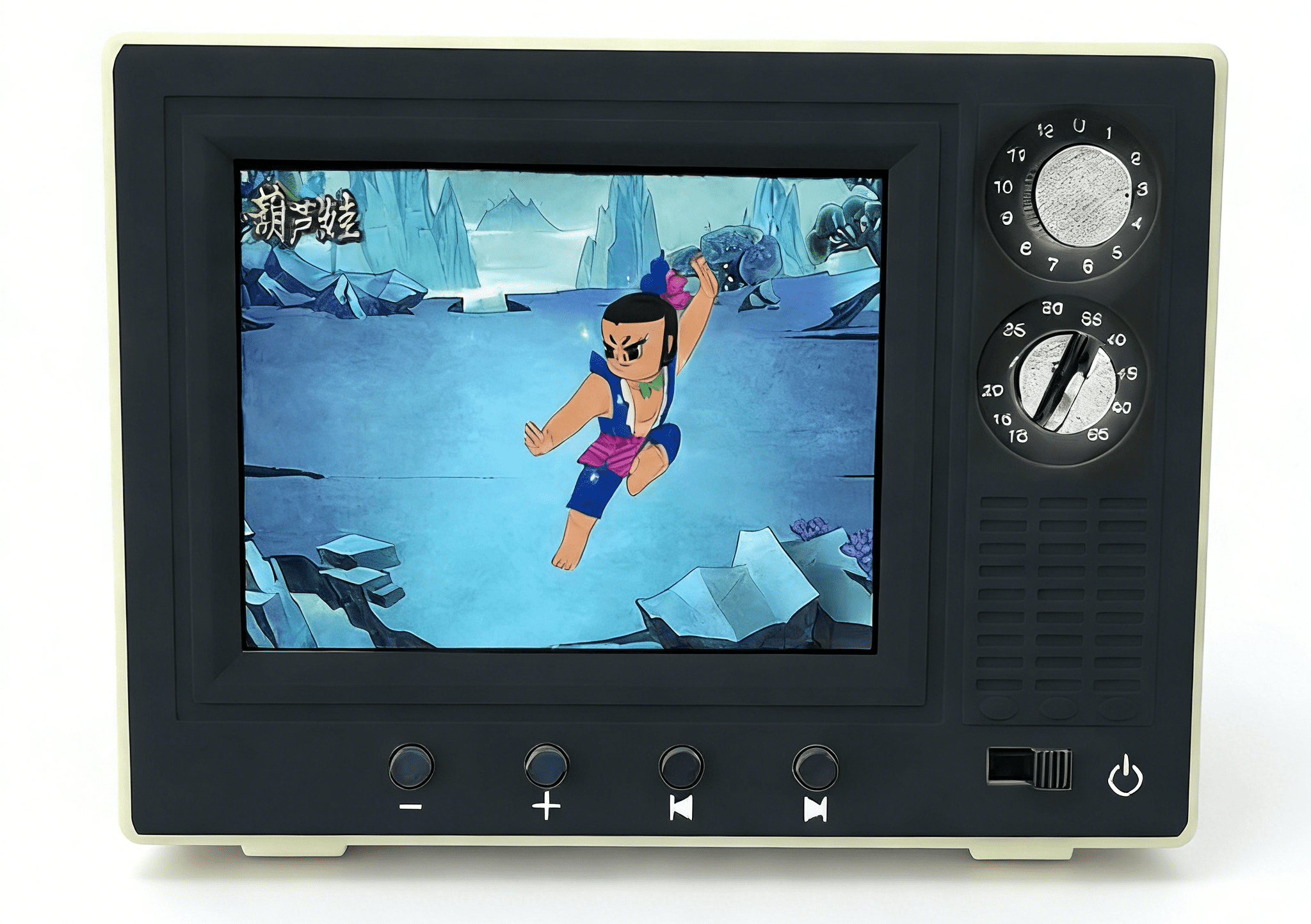 Vintage Mini TV Toy 1:12 Scale, USB Rechargeable Retro Dollhouse ...