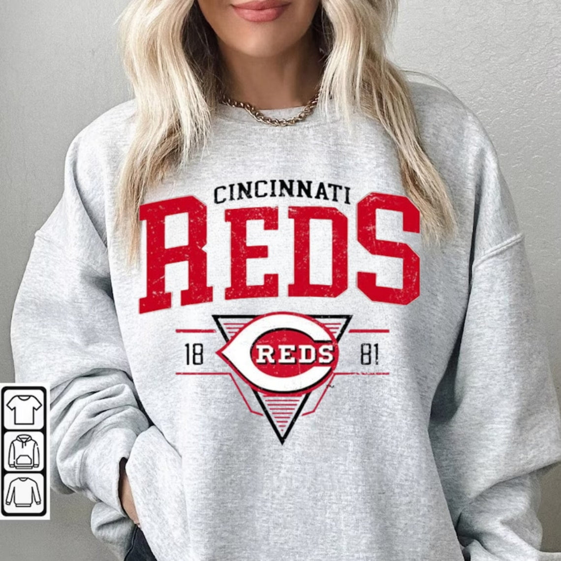 Vintage Mlb 90s Bootleg Cincinnati Sweatshirt, Reds 1881 Baseball ...