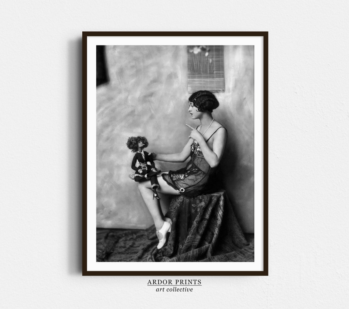 Vintage Model And Doll Wall Art, 1920S Fashion Beauty, Ziegfeld Follies ...