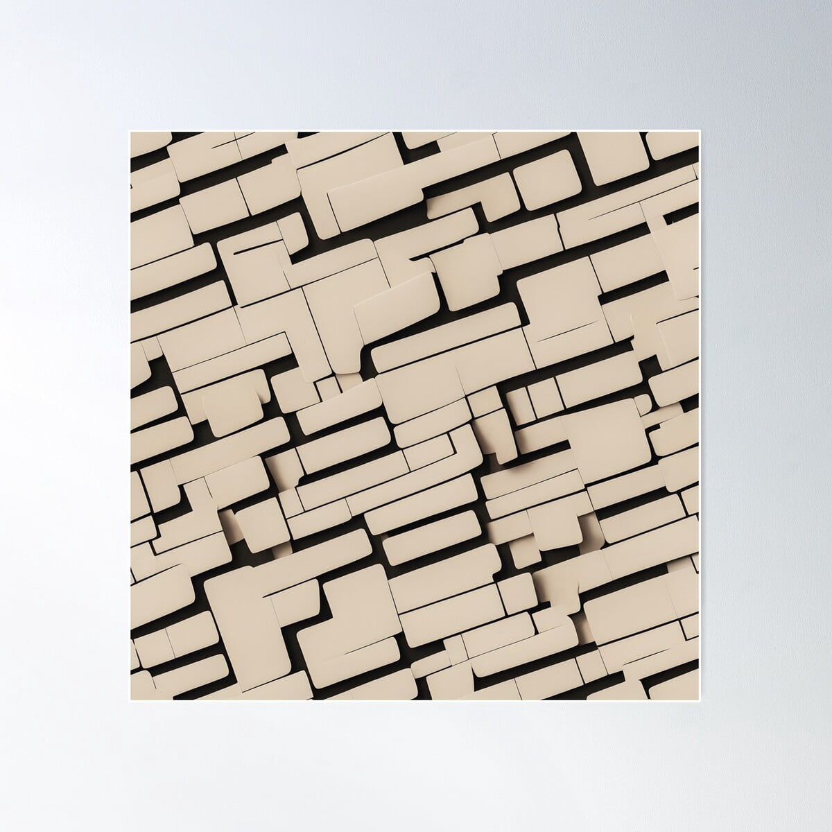 Vintage Modular Grid – Abstract Geometric Blocks Poster Wall Art ...