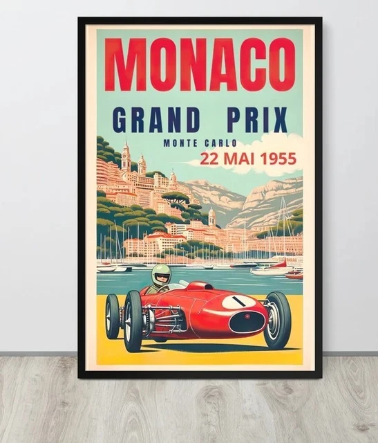 Vintage Monaco Grand Prix, Retro Car Nursery Decor, Retro Kids NO ...