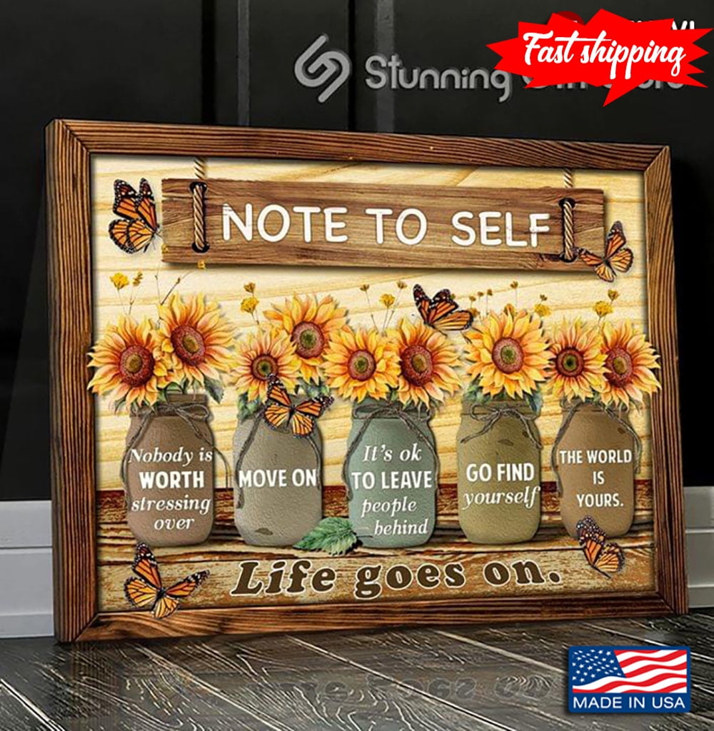 Vintage Monarch Butterflies & Sunflowers Note To Self Nobody Is Worth ...