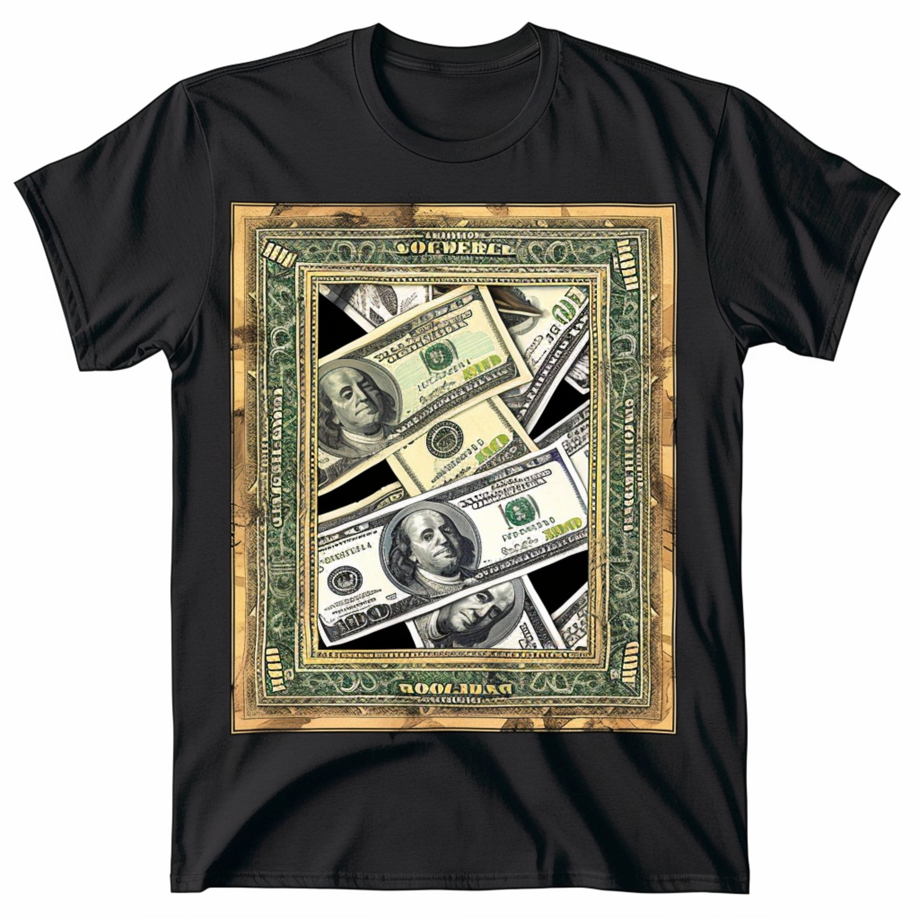 Vintage Money Graphic Tee Playful Dollar Bill Stack Design on Oversized ...