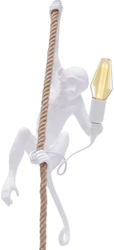 Vintage Monkey Chandelier, Retro Resin Hemp Rope Monkey Pendant Light ...