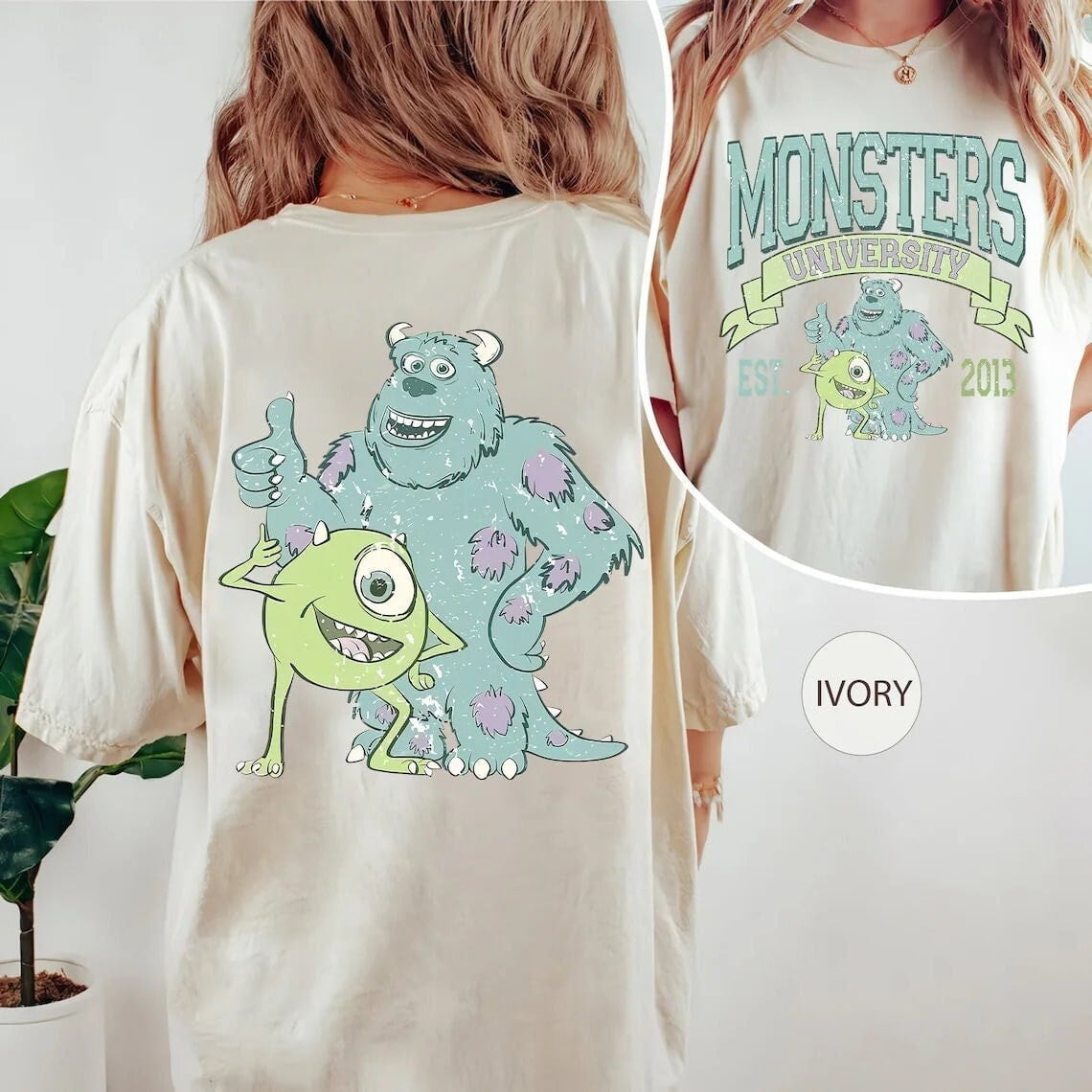 Vintage Monsters University Two-Sided Shirt, Monster Inc, Mike and ...