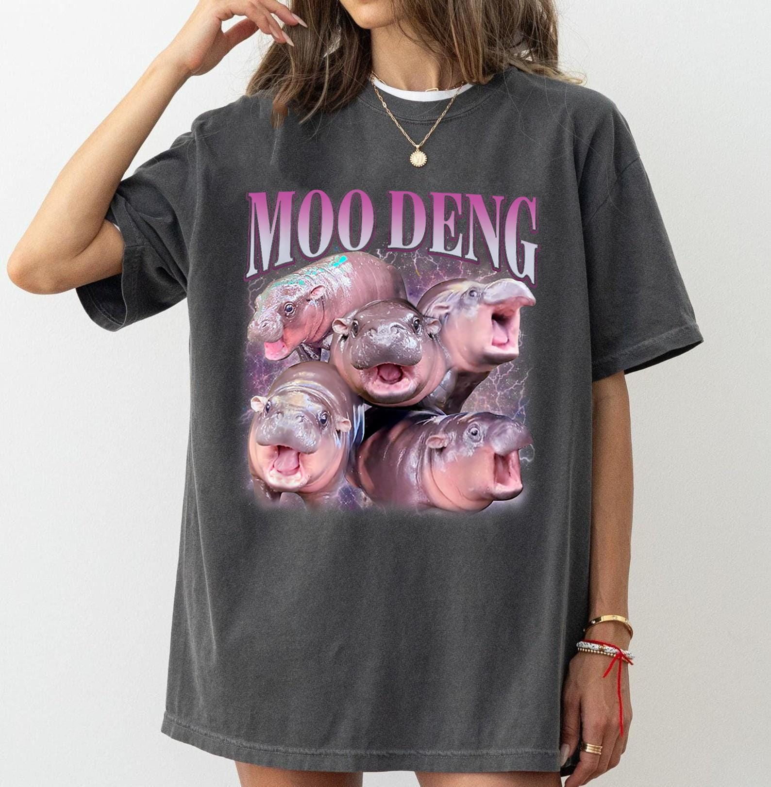 Vintage Moo Deng Shirt, Moo Deng Sweatshirt, Funny Moo Deng Hippo, Moo ...