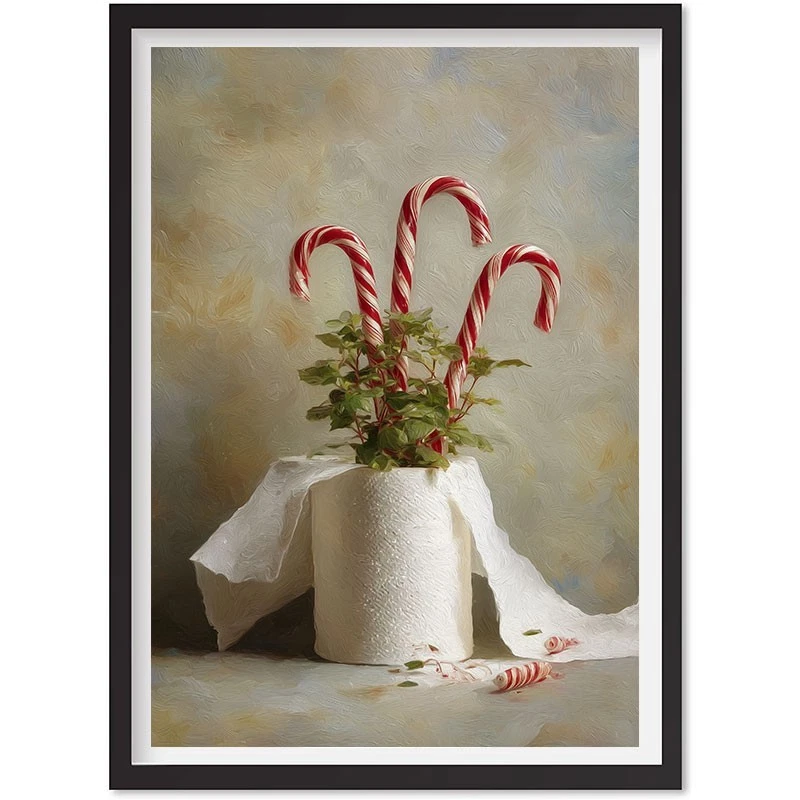 Vintage Moody Christmas Tree Poster, Burgundy Holiday Wall Art ...