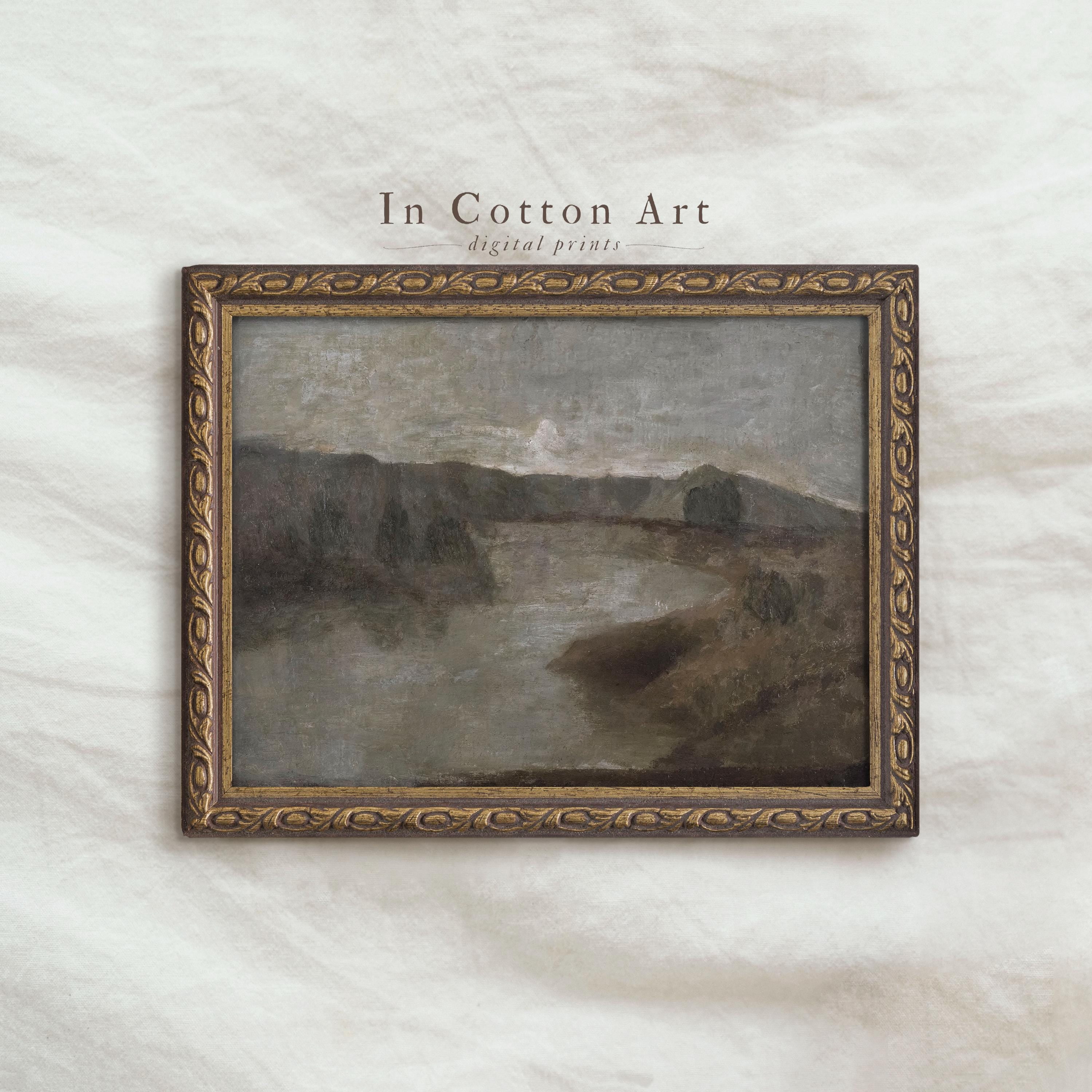 Vintage Moody Landscape Print: Hazy River View | P129 UNFRAMED Poster ...