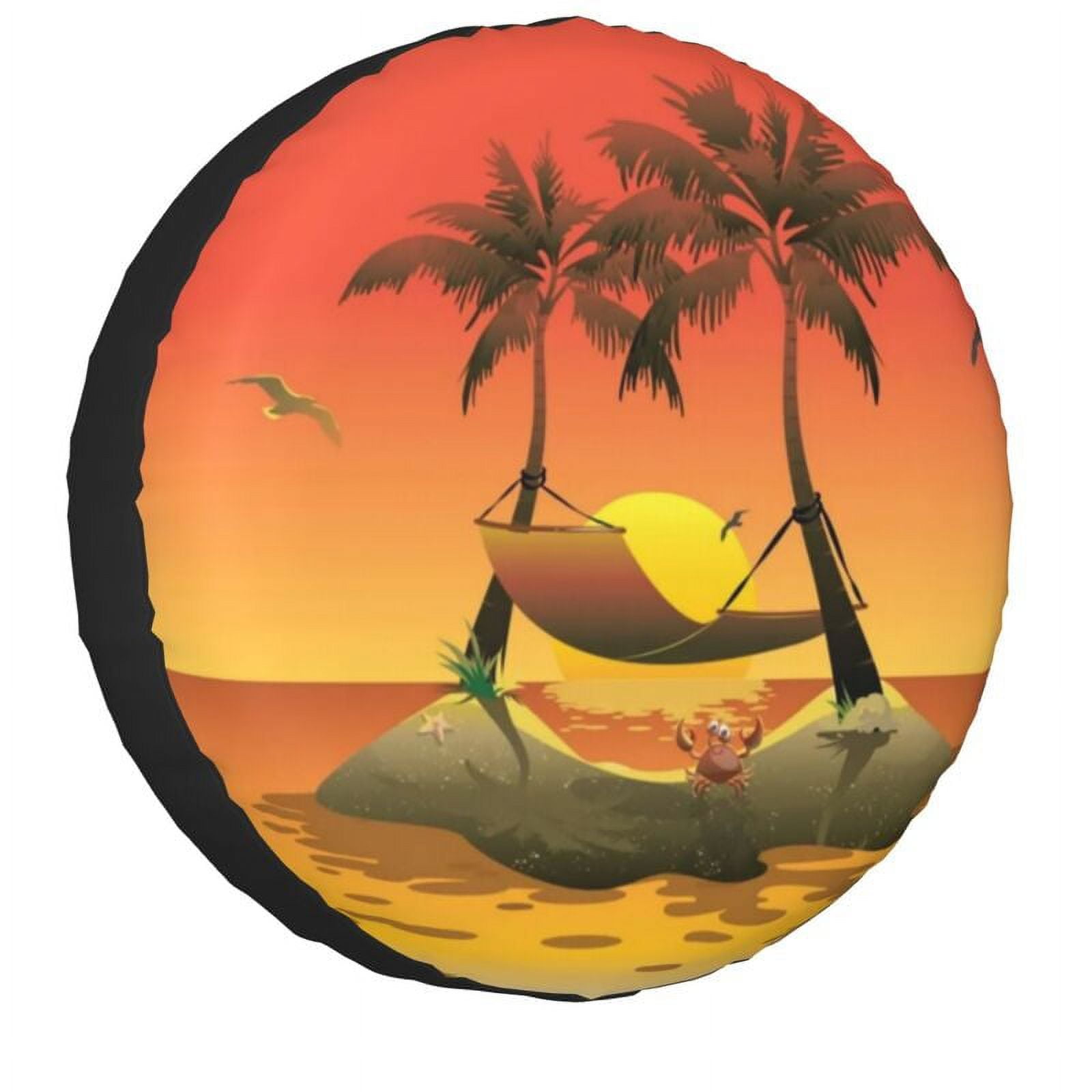 Vintage Moonlight Beach California Tire Cover 4WD 4x4 Palm Trees Spare ...
