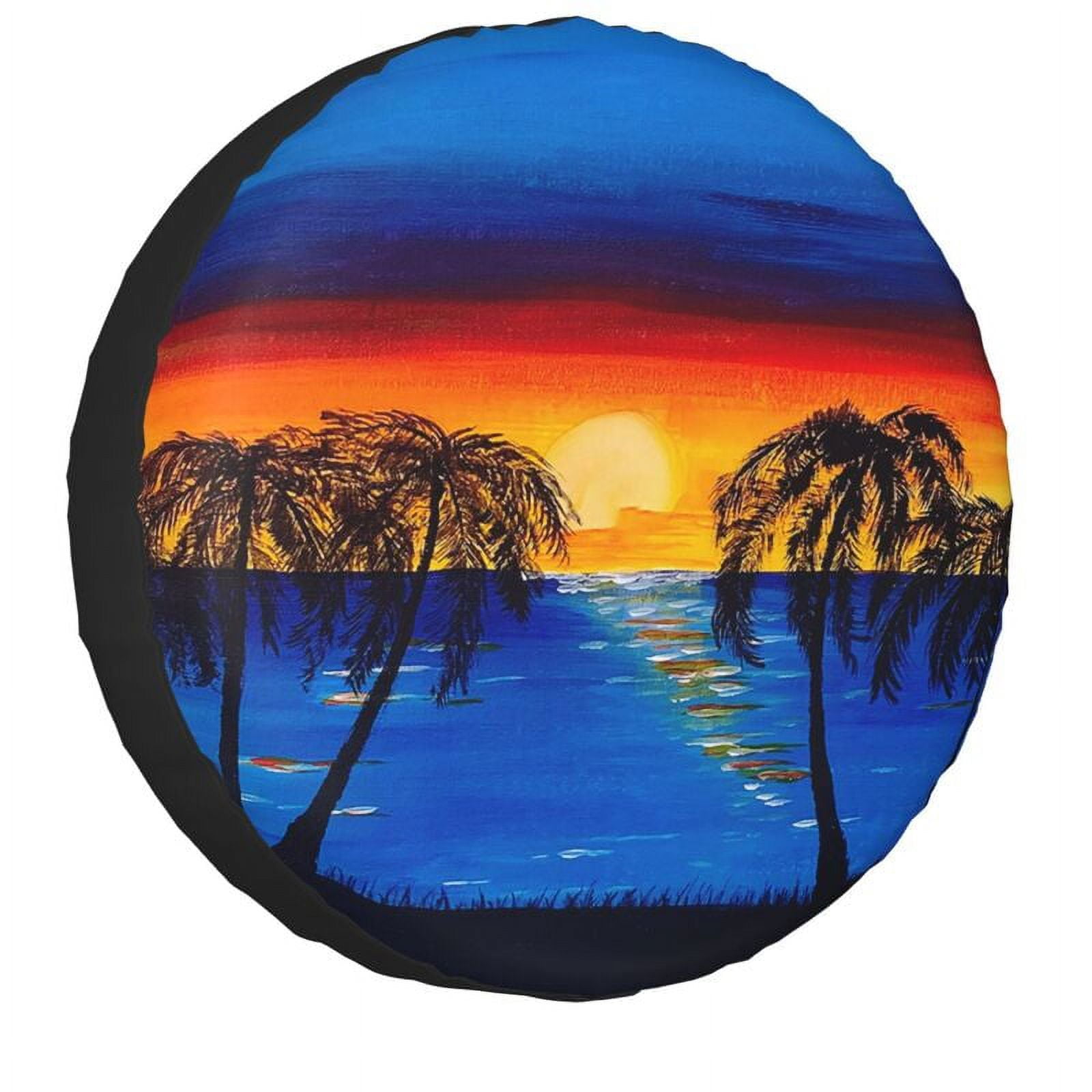 Vintage Moonlight Beach California Tire Cover 4WD 4x4 Palm Trees Spare ...