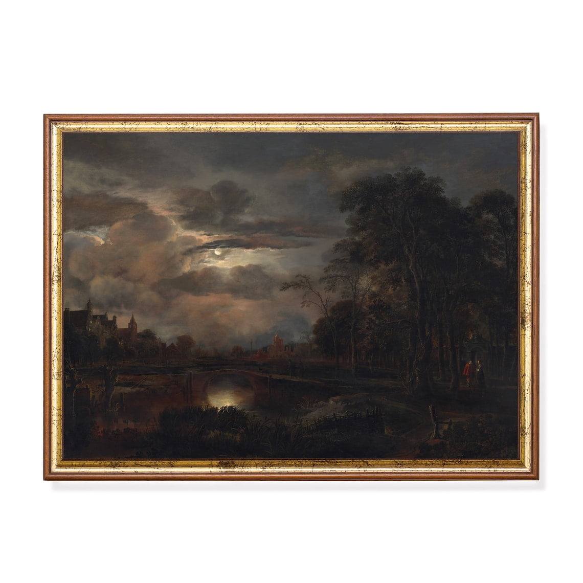 Vintage Moonlight Nocturne Poster Gothic Landscape Wall Art UNFRAMED ...