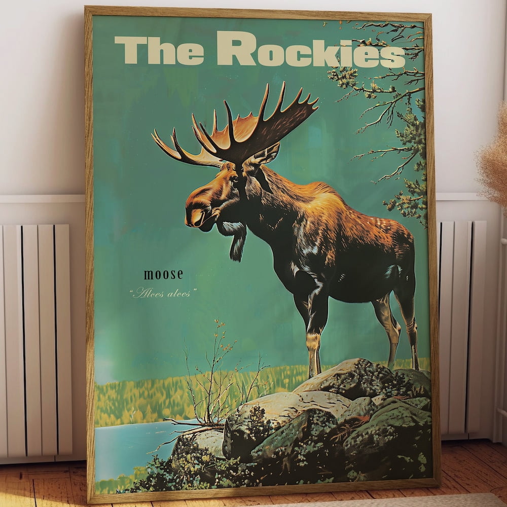 Vintage Moose Print Retro Hunting Poster Outdoors Poster Travel Poster ...
