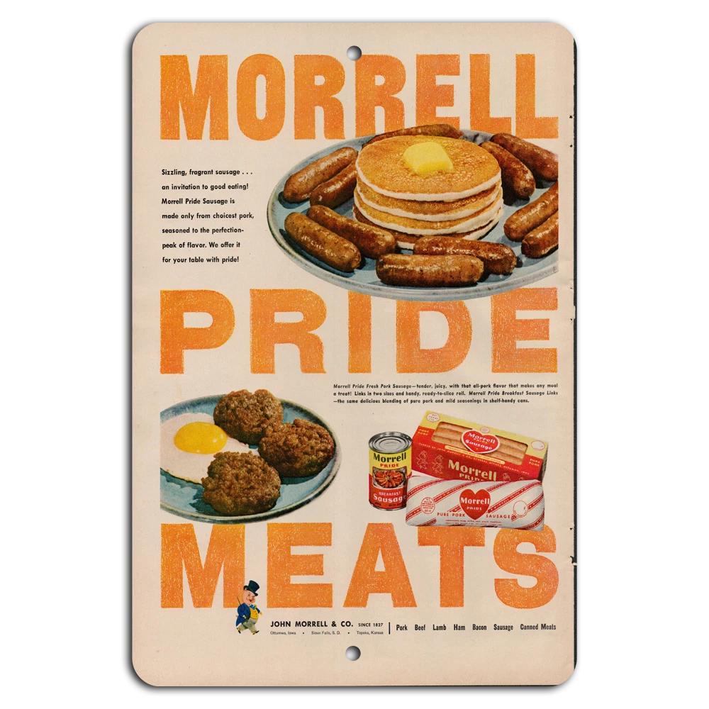 Vintage Morrell Pride Meats Sign — Retro Kitchen Decor - Walmart.com