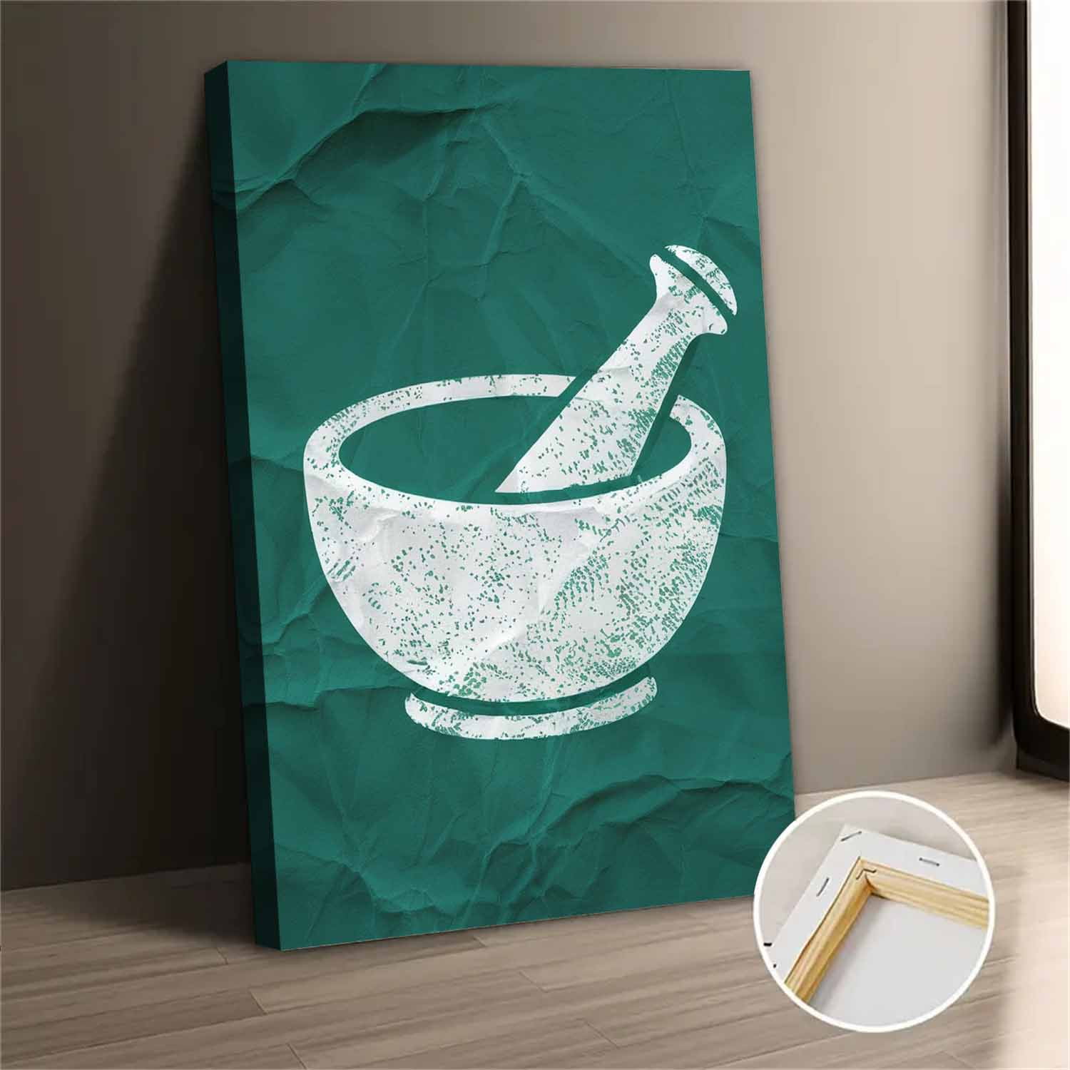 Vintage Mortar And Pestle Canvas Wall Art Print - Walmart.com