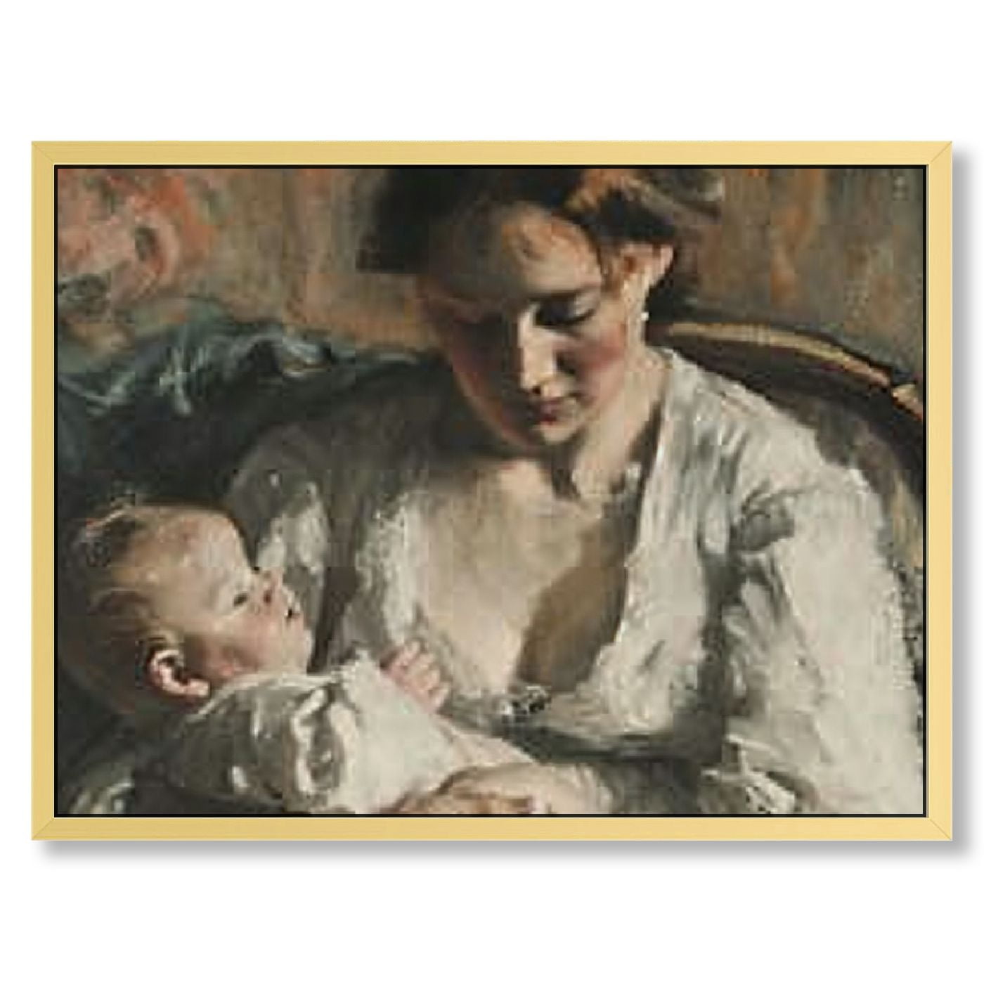 Vintage Mother and Child Poster - Retro Portrait Print - Minimal Art ...