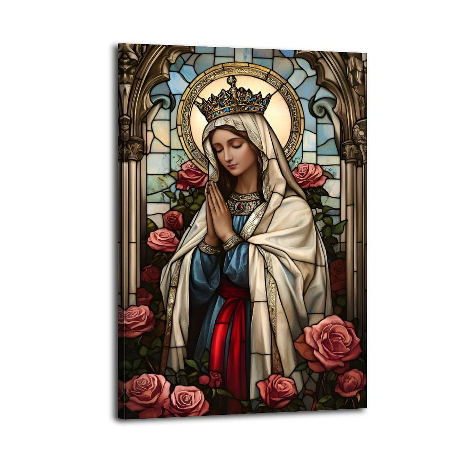Vintage Mother Maia Painting, Virgin Mary Canvas Poster Great Wall Art ...