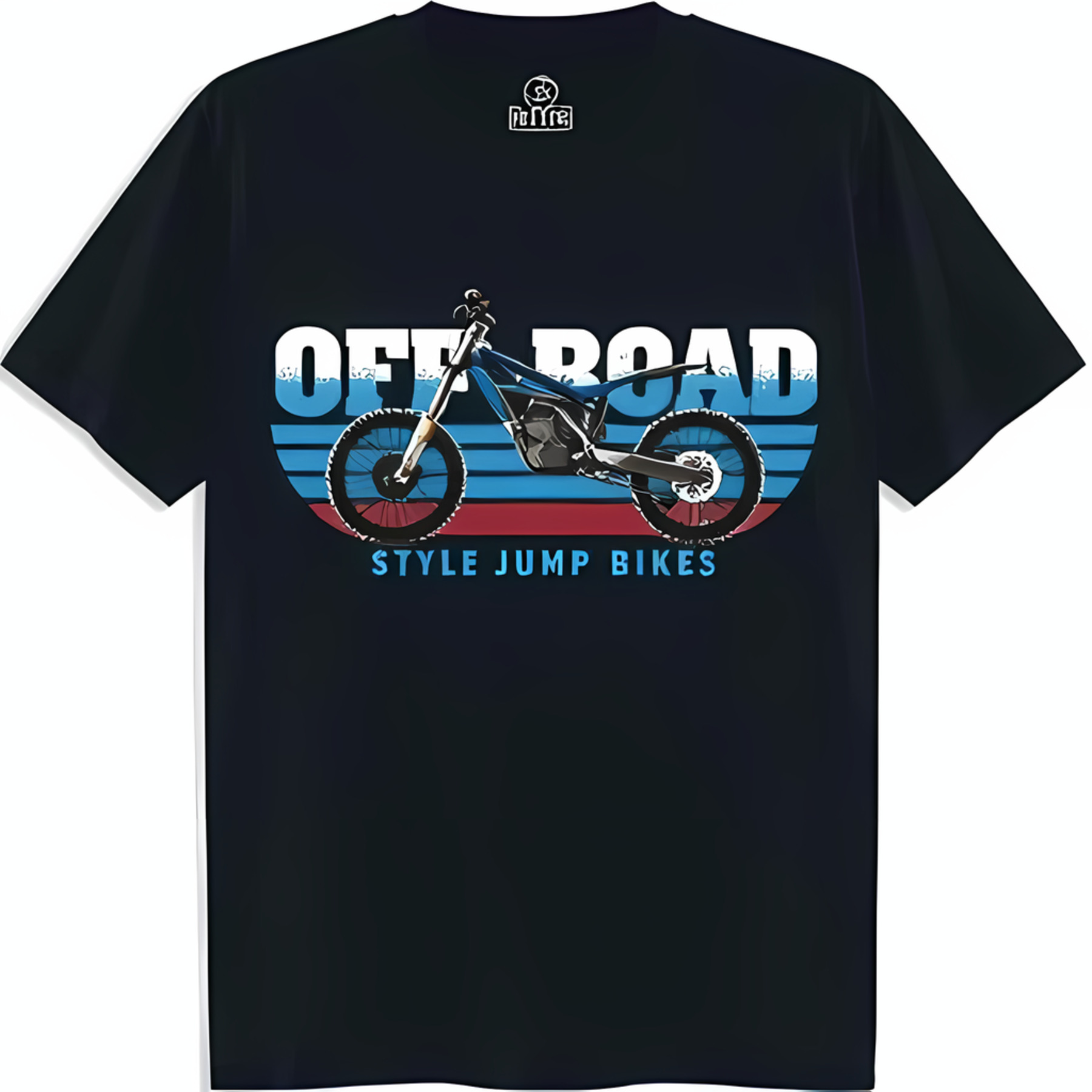 Vintage Motocross Bike Graphic Black T-Shirt 'Off Road' & 'Style Jump ...